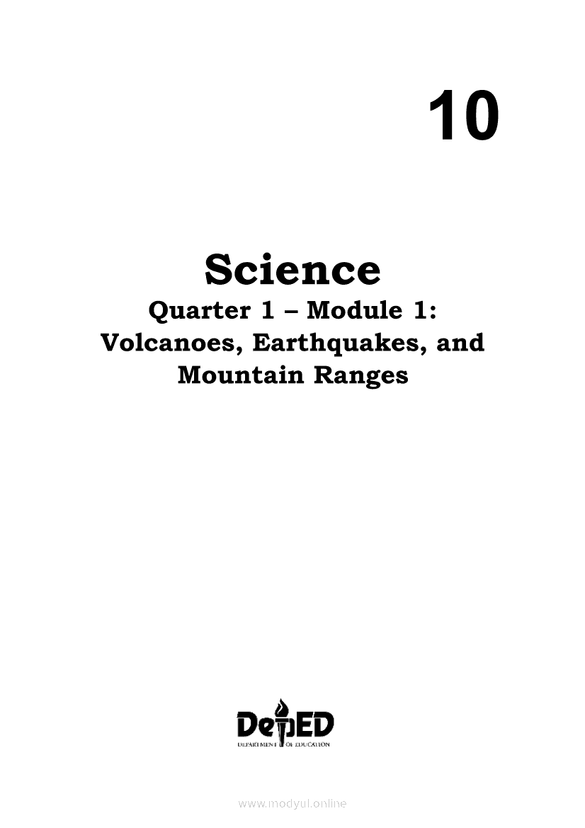 Science 10 Module 1 Volcanoes Earthquakes And Mountain Ranges